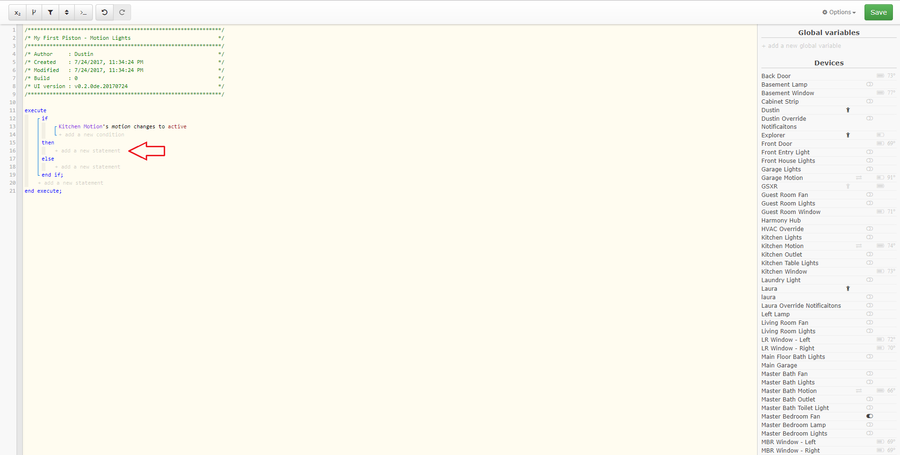 Creating your first piston - webCoRE Wiki - Web-enabled Community's own Rule Engine
